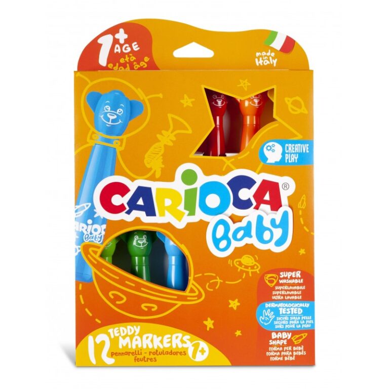 Carioca bebe 12 culori Teddy Markers Baby - Papiro