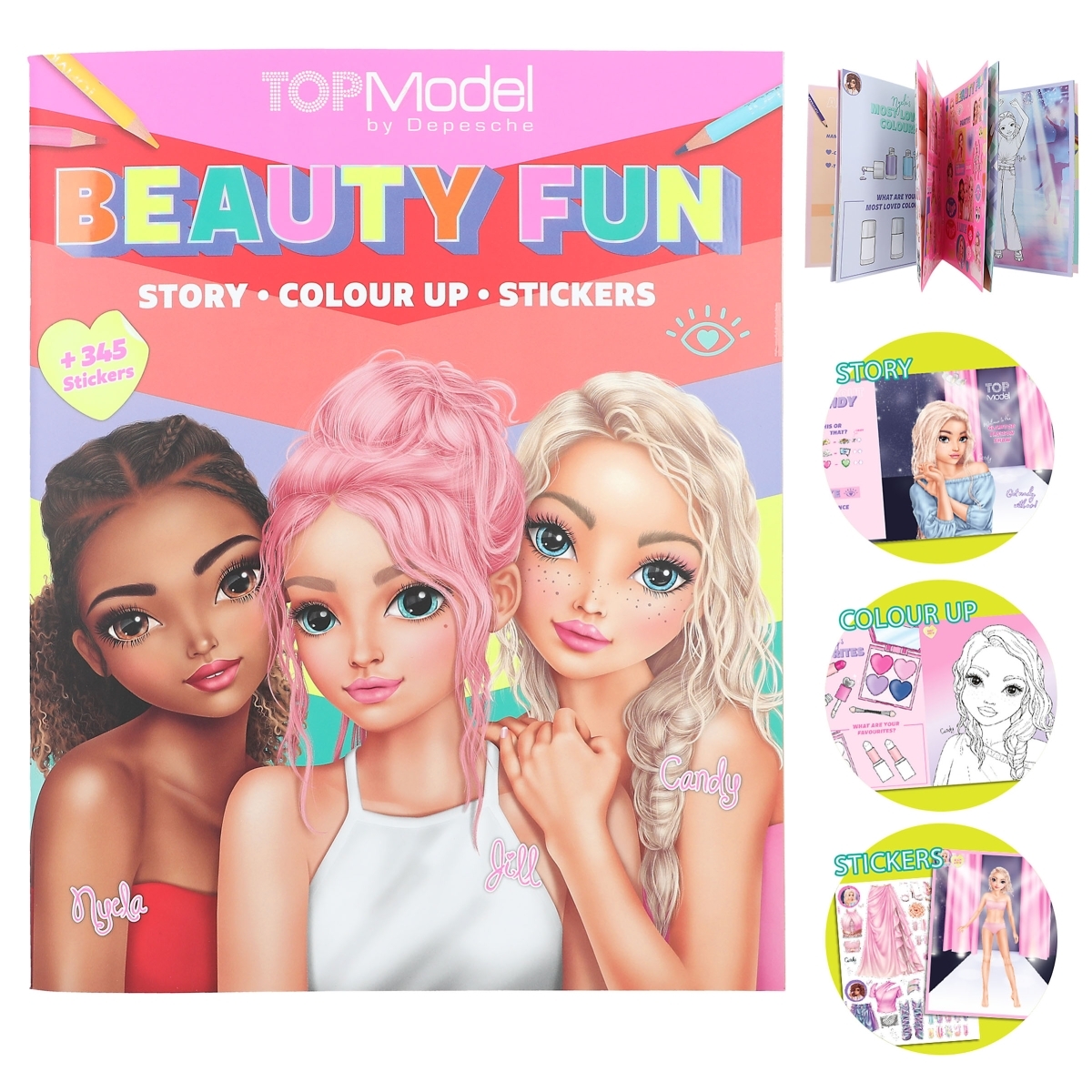 Carte de colorat cu autocolante Beauty Fun Top Model by Depesche 13137 ...