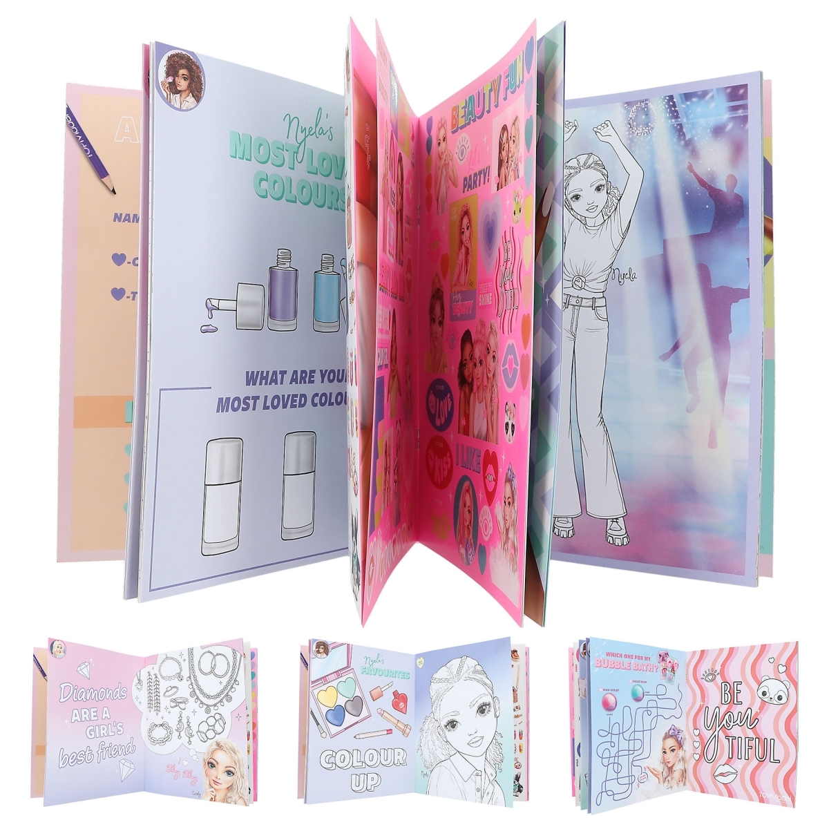 Carte de colorat cu autocolante Beauty Fun Top Model by Depesche 13137 ...