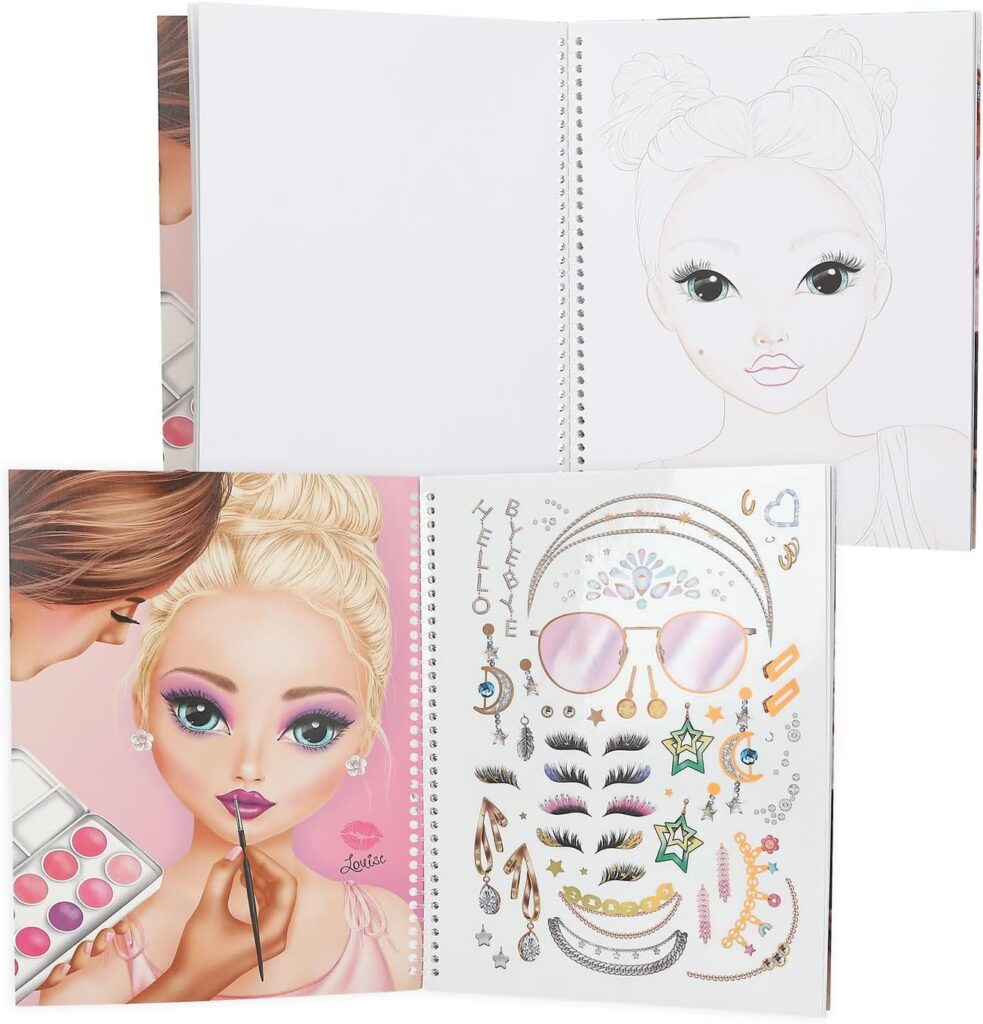 Carte de colorat cu autocolante Top Model MakeUP 13144 - Papiro